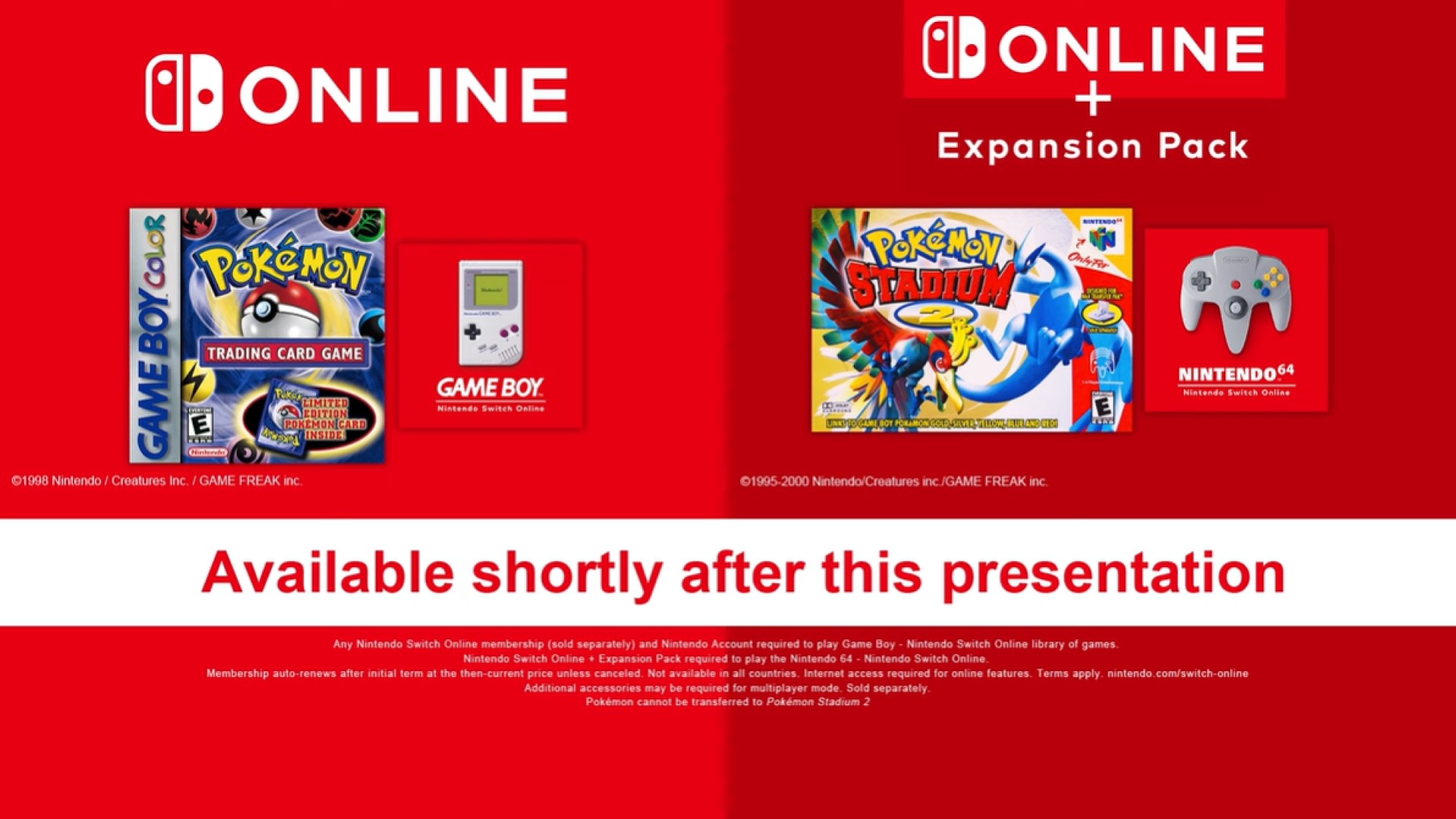 Nintendo Adds Pokemon Stadium 2 and Pokemon Trading Card Game for ...